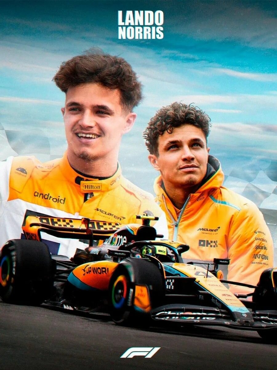 Постер(40х50 см). Автоспорт - Формула 1 - Ландо Норрис McLaren