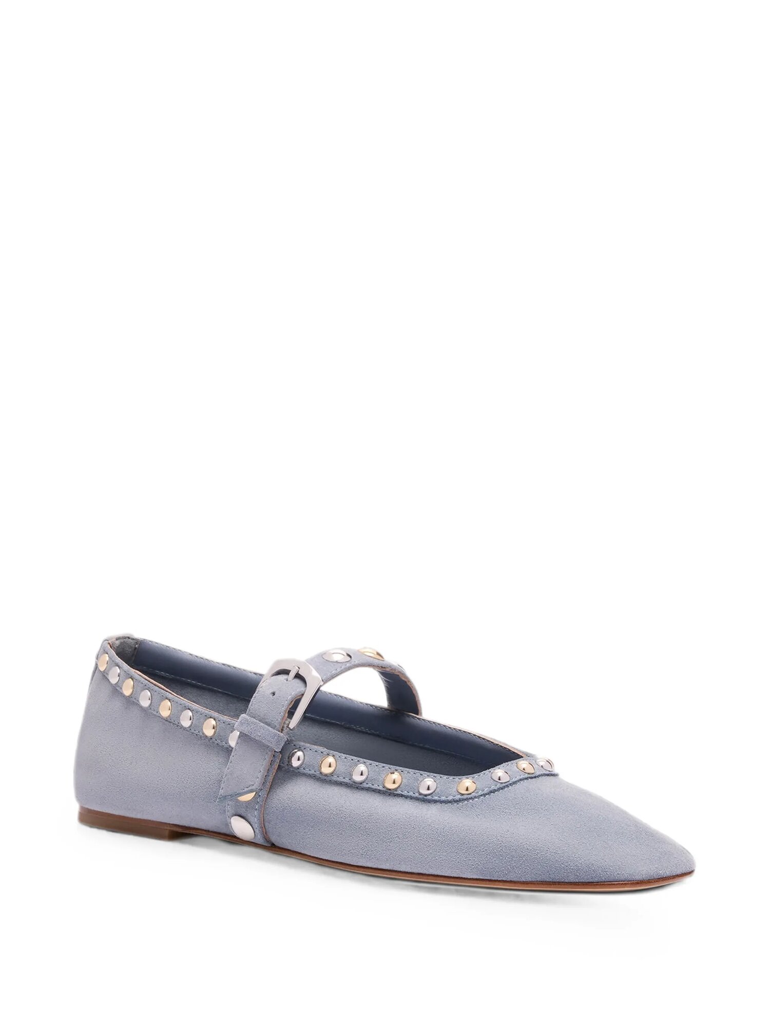 Балетки Stuart Weitzman Perry stud-embellished ballet flats, размер 39.5, blue — фото 1