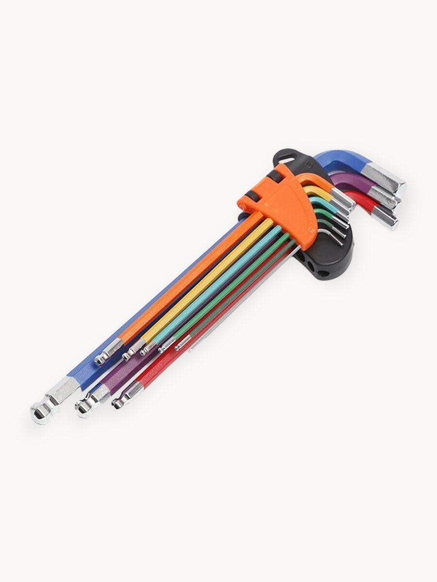 Набор шестигранников ключей длинных шестигранных 1,5-10 мм 9 шт.