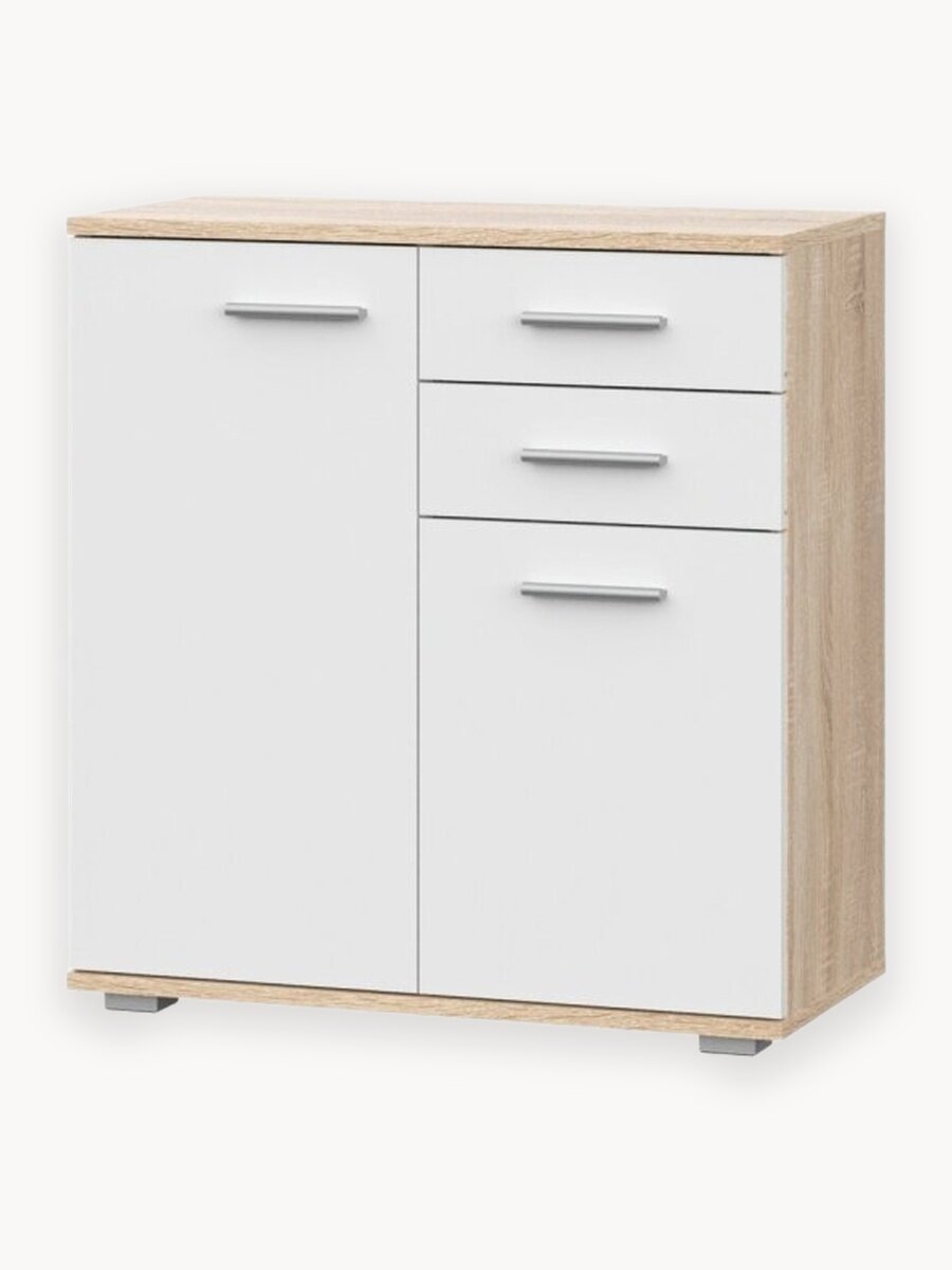Комод Нк-мебель FUN КД-2 Дуб Сонома/Белый 71336956
