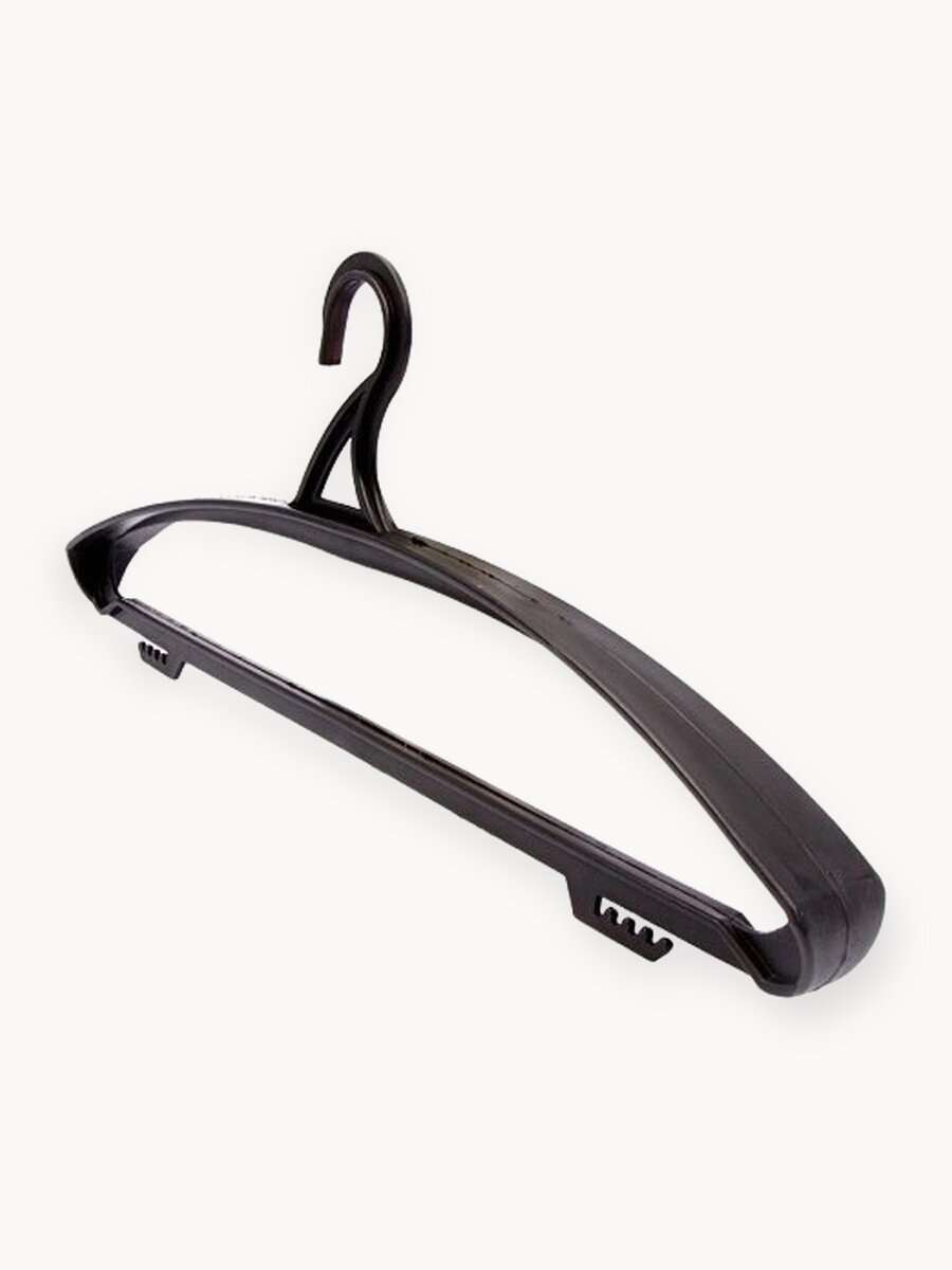 Вешалка для одежды плечики усиленные Ridberg 10 шт, черные, с перекладиной, пластик