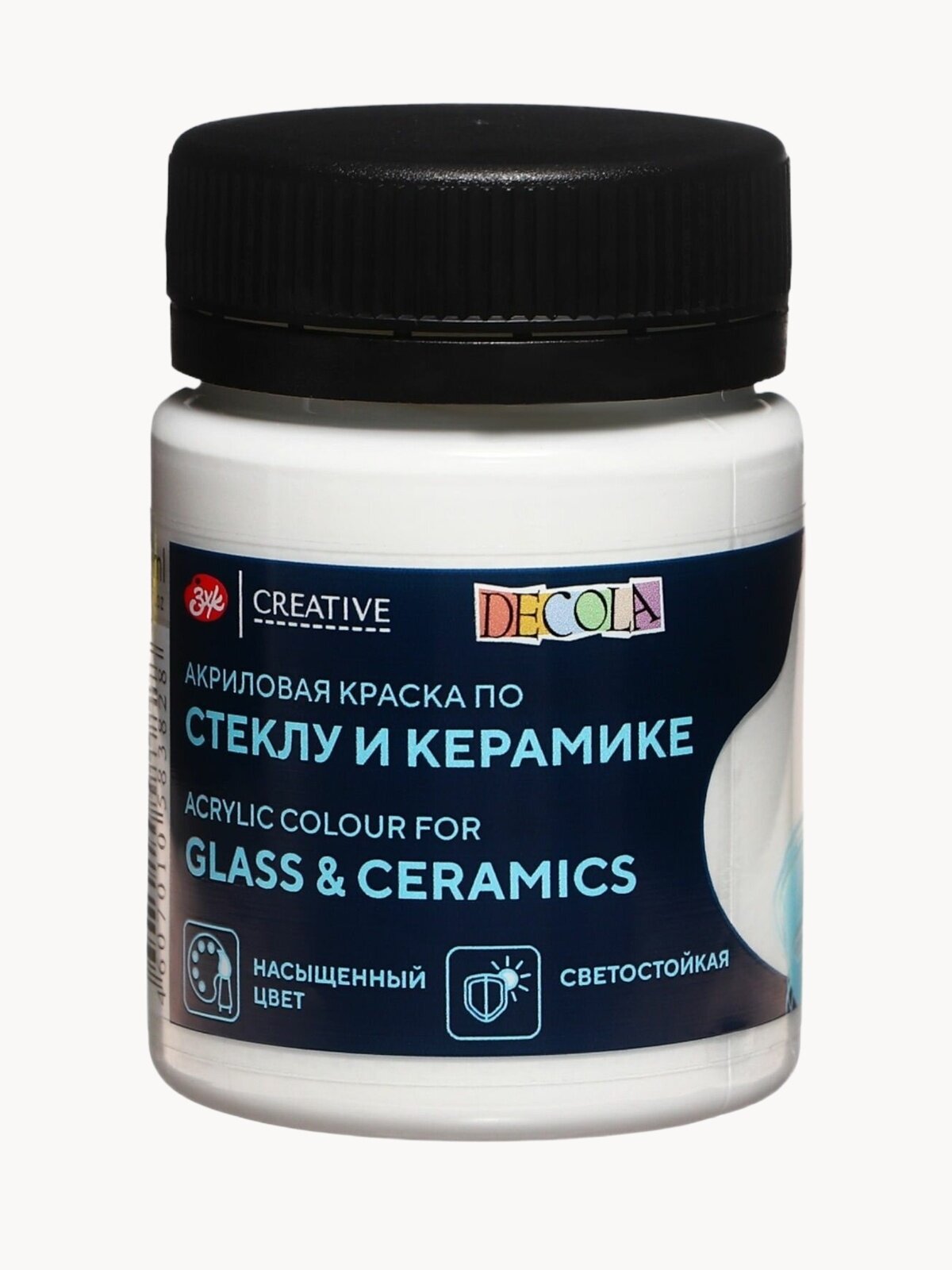 Краска акриловая по стеклу и керамике Невская палитра DECOLA, 50 мл, белая 4028104