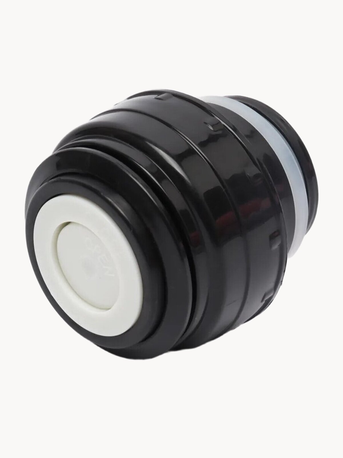 Пробка, крышка - с кнопкой, для термоса-гильзы - 4,2 см; внутренняя резьба; черная