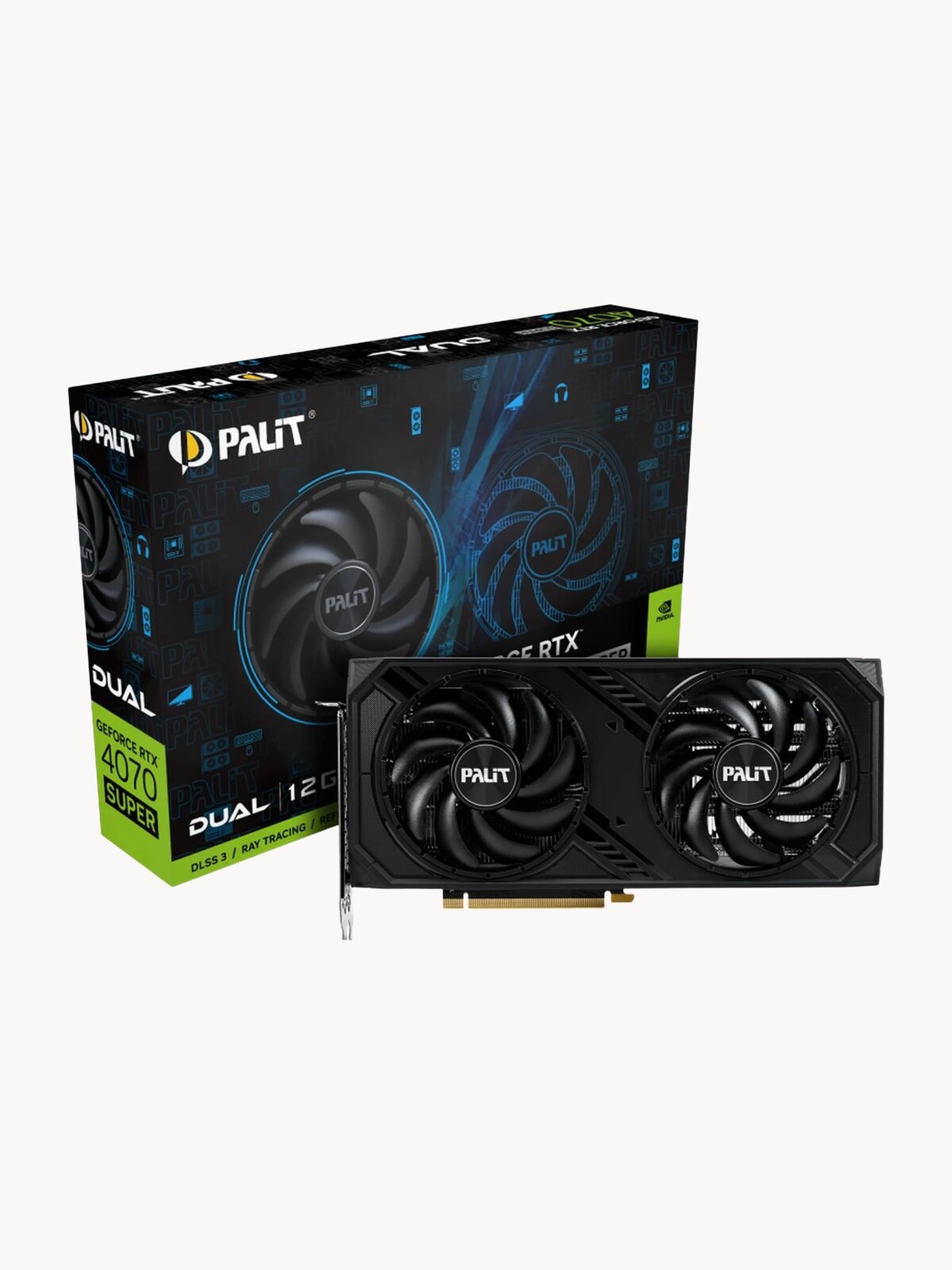 Видеокарта Palit GeForce RTX 4070 Dual OC 12 ГБ (NED4070S19K9-1048D)