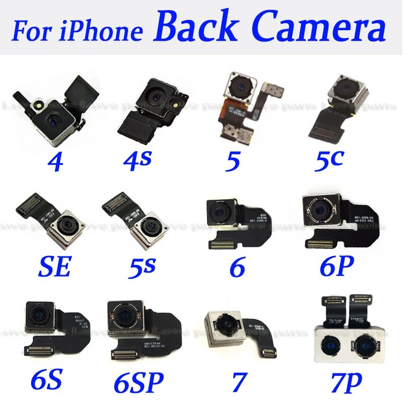 Оригинальная задняя камера для iPhone 7 8 Plus 4 5S 5C SE2 SE3 6 6S X XR Основная For iPhone 7