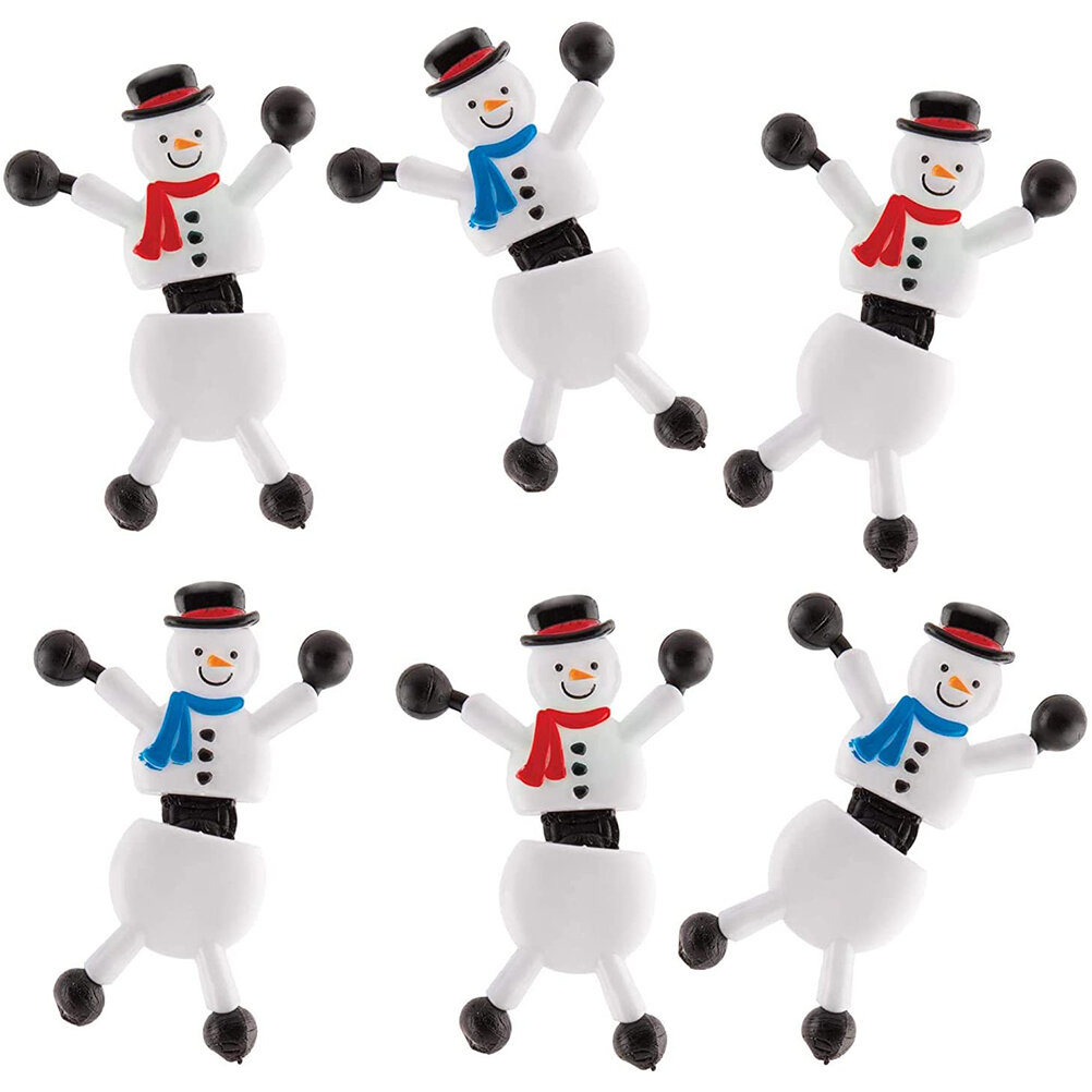 6 шт, рождественские снеговики, настенные ползунки с липкими ножками для рождественской вечеринки, призовой мешок, наполнители для чулок