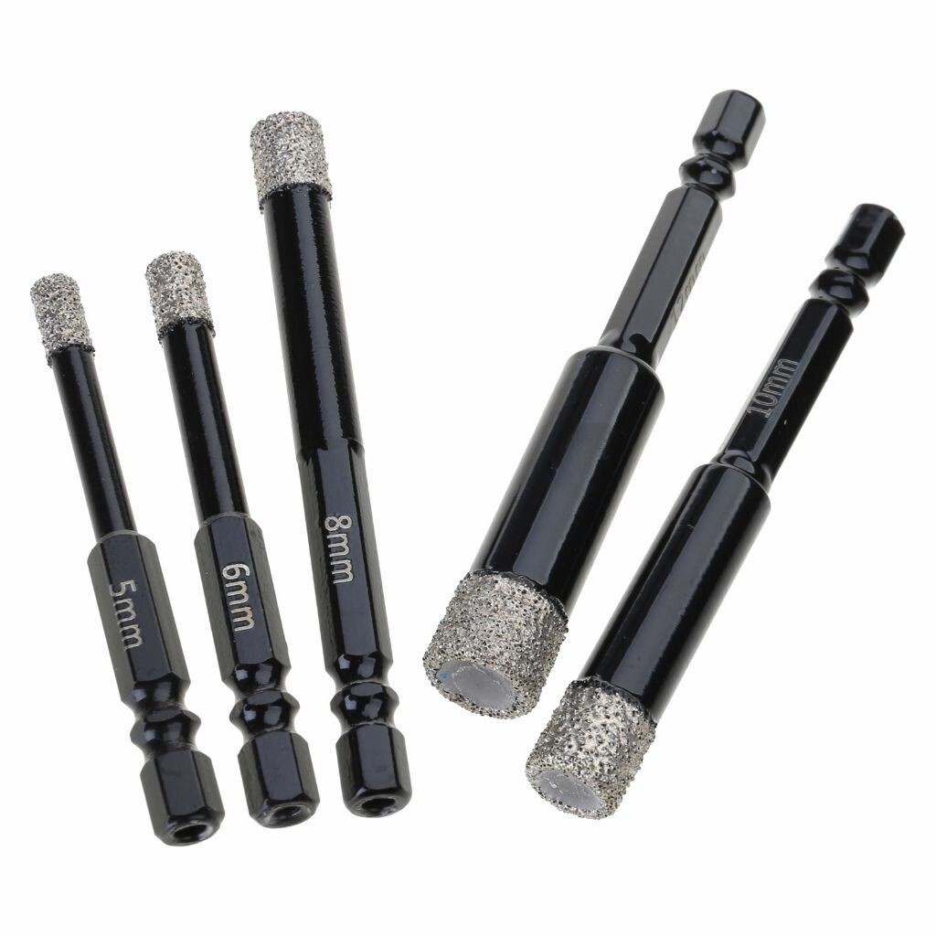 Набор инструментов, Сверла для плитки с шестигранной ручкой, 5 шт.