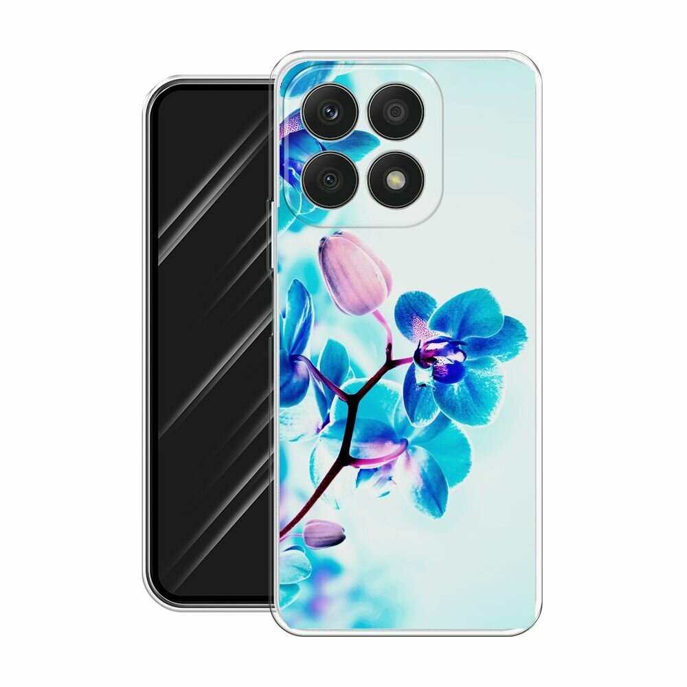 Силиконовый чехол на Honor X8A / Хонор X8A с принтом "Голубая орхидея" — фото 1
