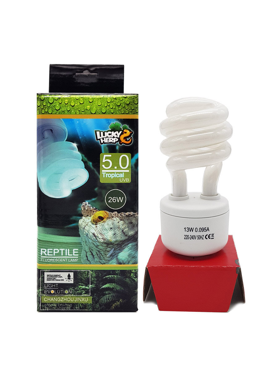 Лампа для рептилий Lucky Herp UVB 5.0 26Вт, E27