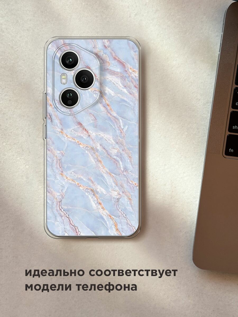 Чехол на Honor 400 Pro / Хонор 400 Про с принтом "Сиреневый мрамор" — фото 1