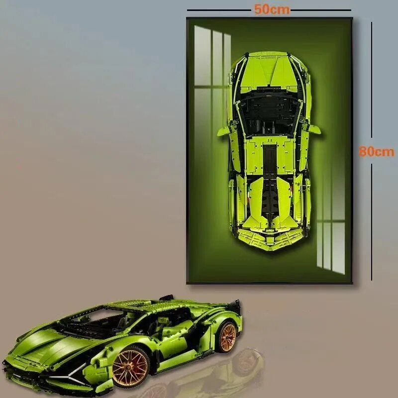 31,5-дюймовое металлическое настенное крепление для модели LEGO 42115, настенное крепление для автомобильных строительных блоков Lamborghini Sián FKP 37, Style C, Унисекс