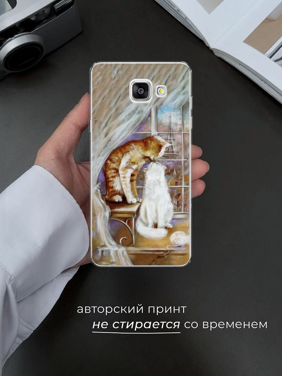 Чехол на Samsung Galaxy A5 2016 / Самсунг Галакси А5 2016 с принтом "Влюбленные котики 1" — фото 1