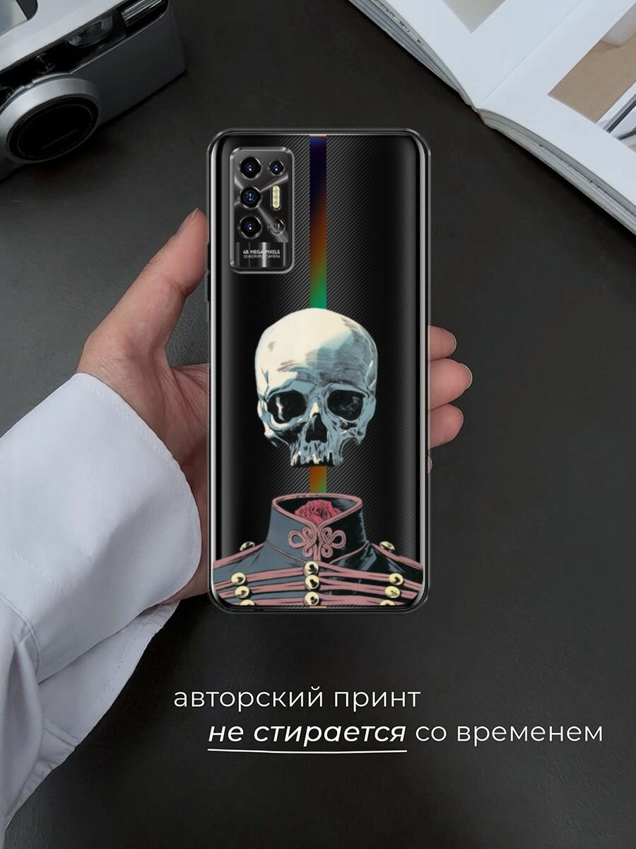 Чехол на Tecno Pova 2 / Текно Пова 2 с принтом "Гусар", прозрачный — фото 1