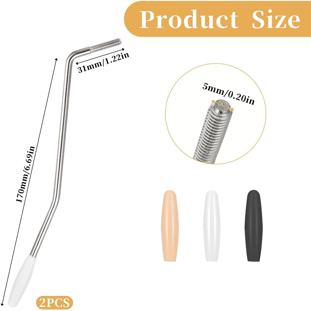 2шт 5 мм Резьба Тремоло Рычаг Мост Тремоло Бар Металлический Рычаг Для Электрогитары