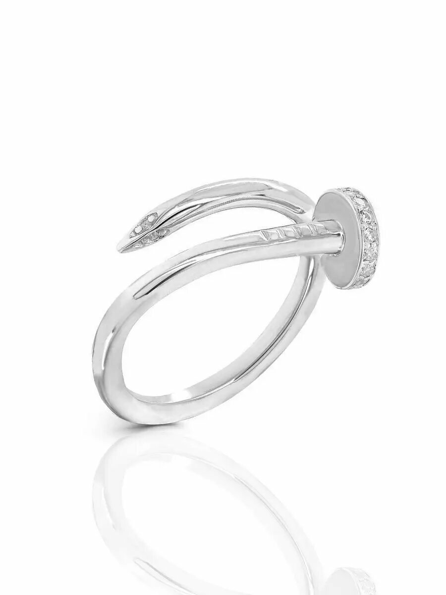 Кольцо, серебро, 925 проба, родирование, фианит