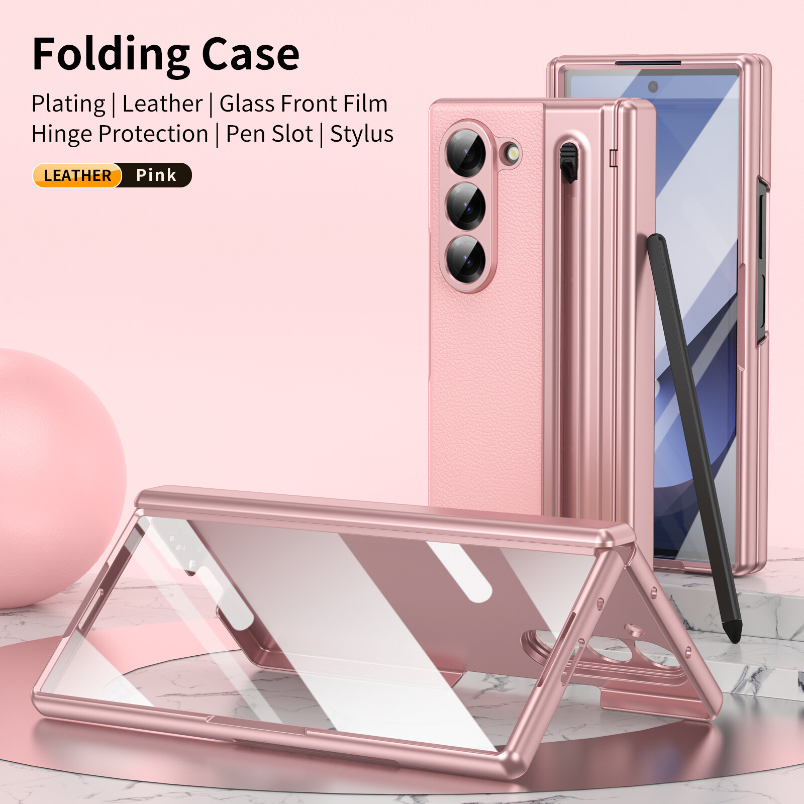 Чехол для Samsung Galaxy Z Fold 6 / Samsung Z Fold6 / Самсунг Галакси З Фолд 6, глянцевая поверхность, металл, пластик, защита камеры, ударопрочный, встроенная подставка, Samsung,