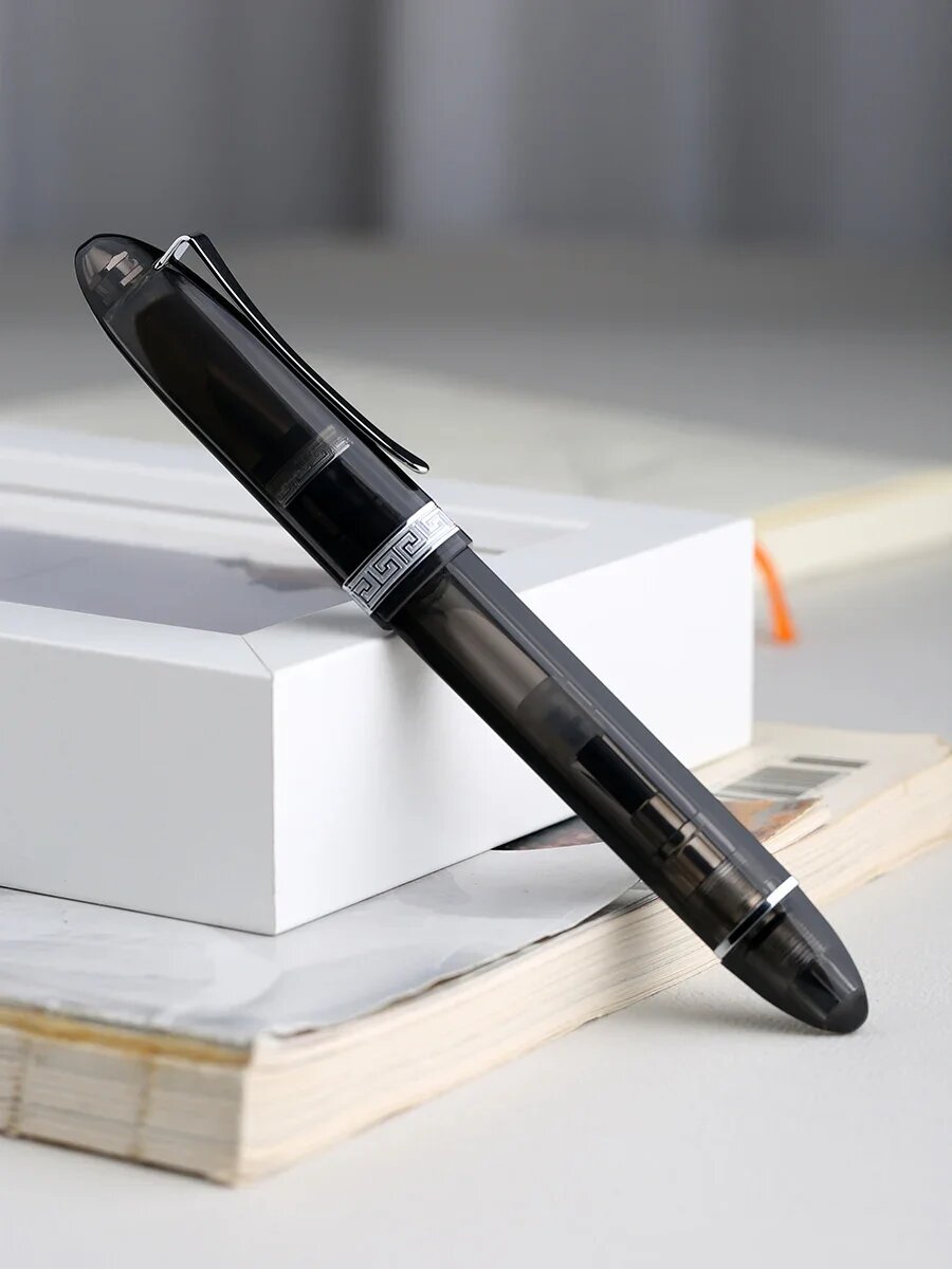 Majohn V60 лимонный авторучка Черный, Fountain Pen(EF), Transparent Grey