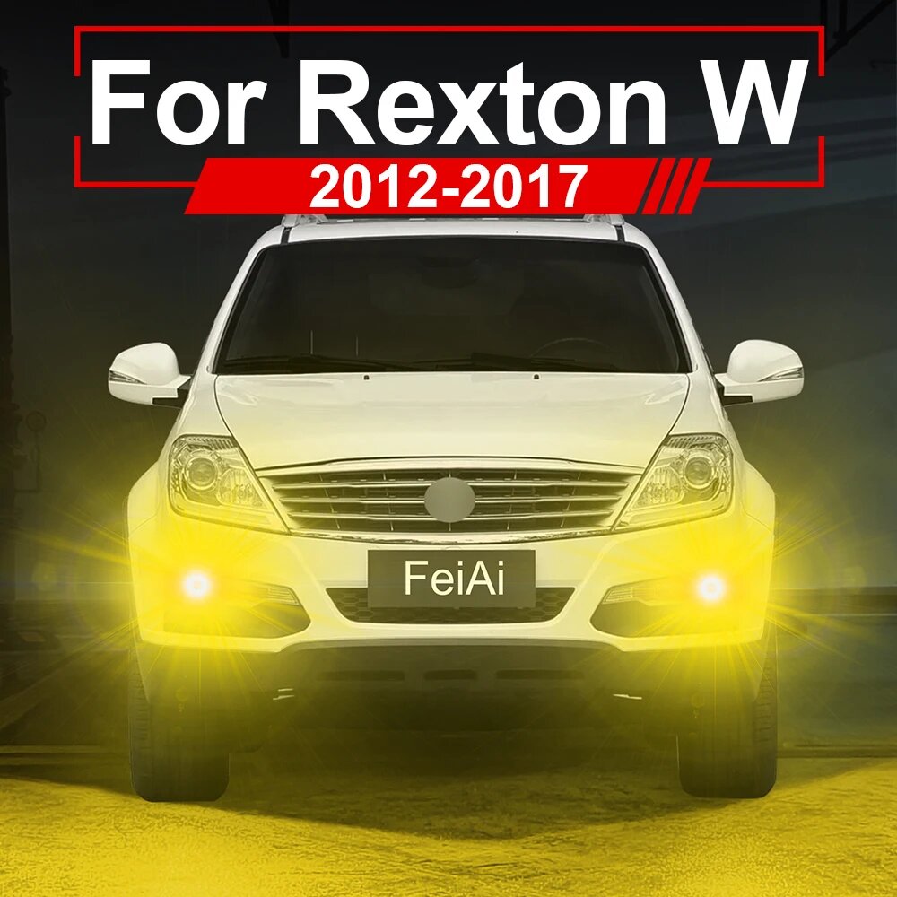 Светодиодные передние противотуманные фары для SsangYong Rexton W Rexton W 2012-2017, White Yellow