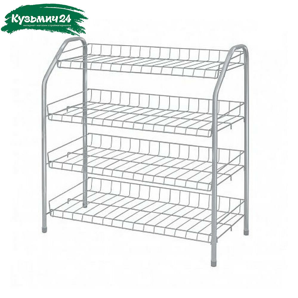 Этажерка для обуви Nika 4 полки матовый серый 70x66x28 см