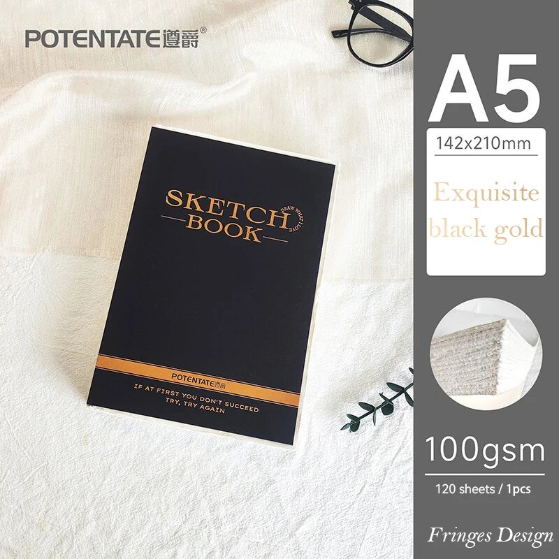 Альбом для рисования Potentate А4/А5 120 листов 120sheets A5 Black