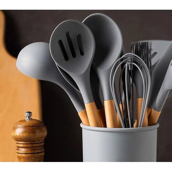 Набор кухонных принадлежностей Teco TC-UTSK10-GY, серый, 12 предметов