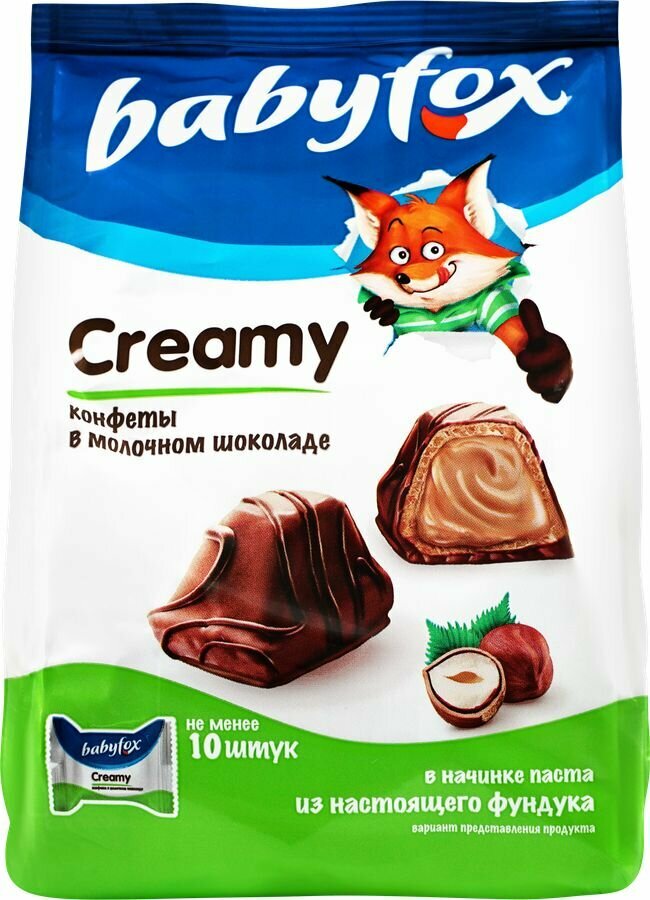 Конфеты вафельные BABYFOX Creamy Choco молочно-ореховые, 100г