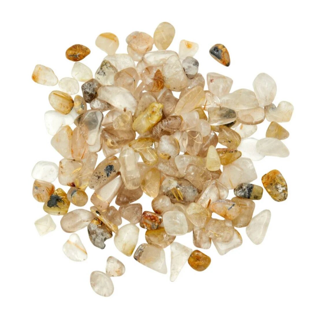 Натуральный Золотистый Рутиловый Кварц, Галтованные Камни 3-12 Мм, Золотистые Рутиловые Кварцевые Чипсы, Тема Любви