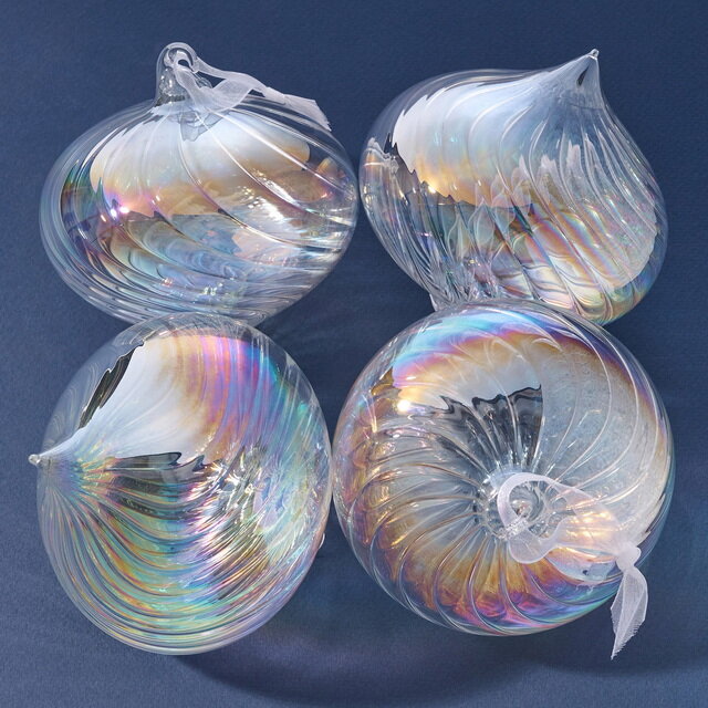 Елочные игрушки луковки Fiume-Veneto Chiaro 11 см, 4 шт, стекло, Winter Deco, 5030028-набор