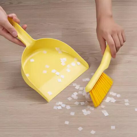 Набор для уборки щетка/совок, желтый. Икеа Пепприг, Ikea Pepprig