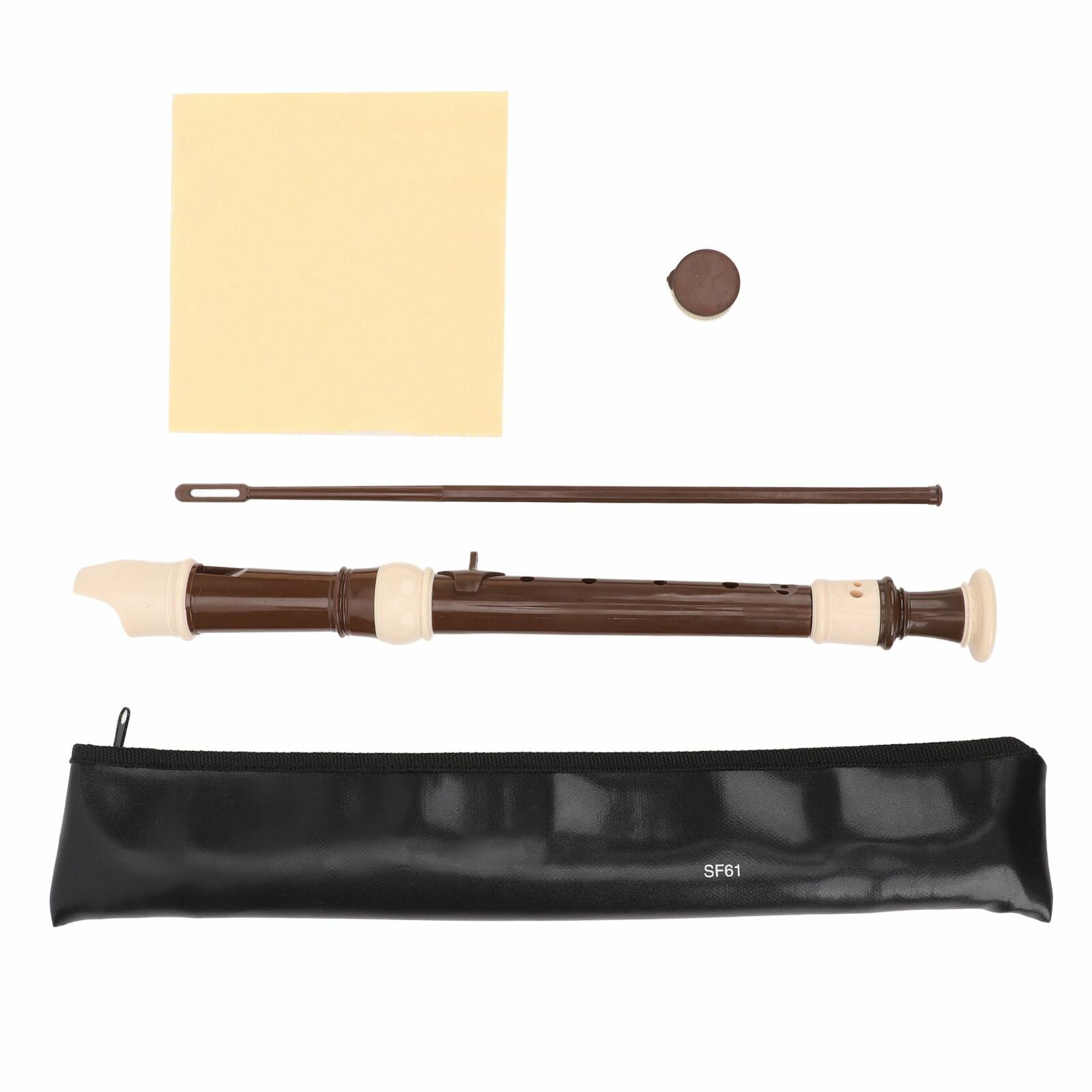 Блокфлейта-сопрано с 8 отверстиями, съёмный музыкальный инструмент со шомполом для чистки, для начинающих, детей и взрослых, коричневый, духовой