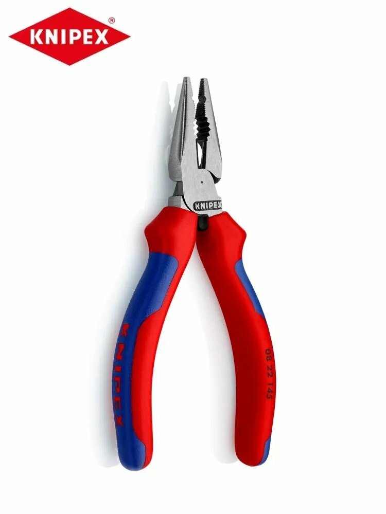 KNIPEX 08 22 145 Плоскогубцы комбинированные с игольчатым носом Высокая устойчивость Быстрая резка