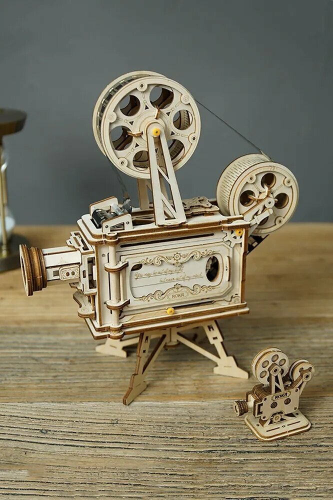 Конструктор Robotime Vitascope, деревянный, механический проектор, сборка 5 часов — фото 1