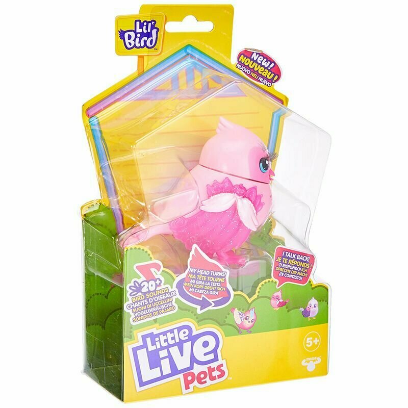Little Live Pets Lil' Bird Электронные интерактивные детские игрушки реагируют на ваши поглаживания, могут разговаривать и записывать, а также издают более 20 видов птичьих криков.