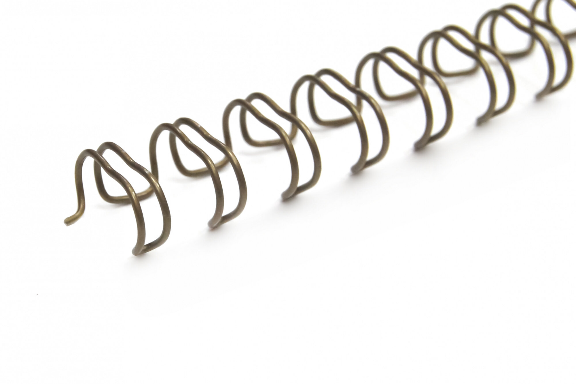 Пружины металлические для переплета 6,4 мм (1/4″), на 31-45 листов, шаг 3:1, 34 крючка, бронзовые, 100 шт, РеалИСТ