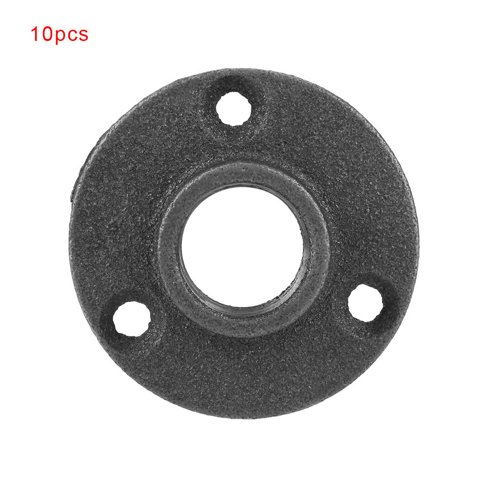 10 шт, черный ковкий чугунный фланец для пола, резьбовой фитинг BSP, фланец для настенного монтажа (DN20, 3/4 дюйма)
