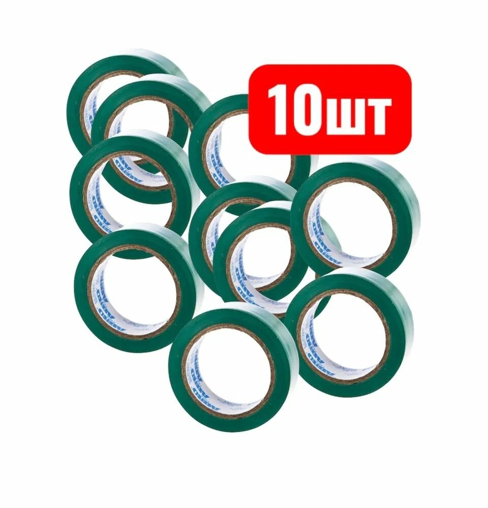 Лента изоляционная зеленая 19мм*9,1м ET-912-18-10-GRN-R