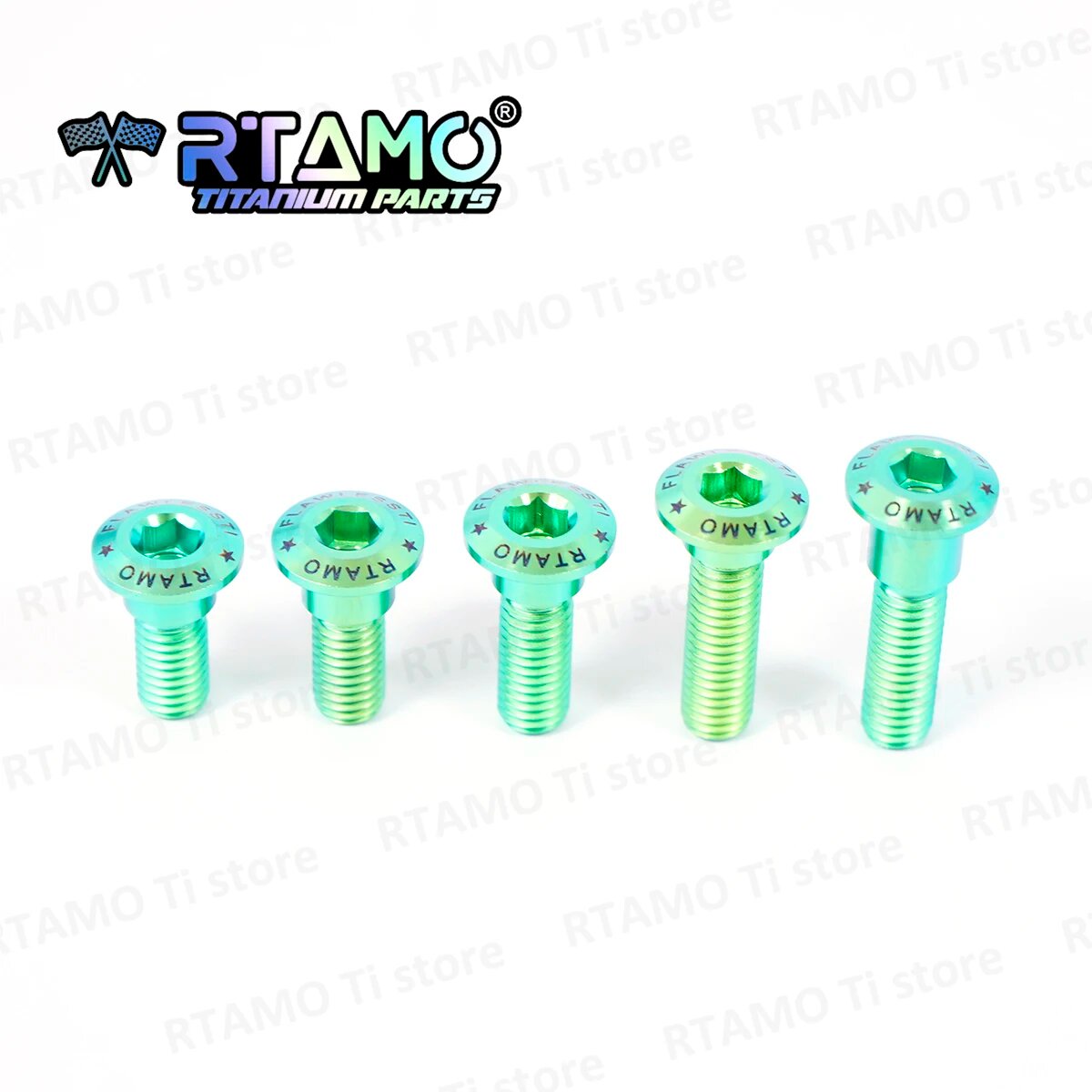 RTAMO Титановые болты M8X20/22/25/30/33 для дискового тормоза Green (1pc), M8X30 mm