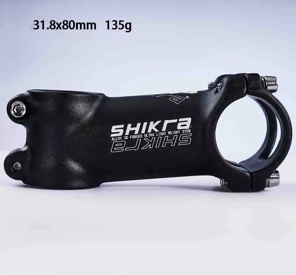 Вынос руля Шика MTB/Шоссейный 31,8x28,6 мм матовый черный 7° 45/55/65/70/80/90/100/110 мм Black 80mm