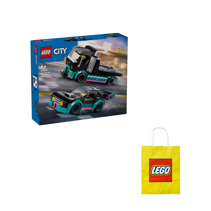 Конструктор унисекс LEGO 60406, Гоночный автомобиль и грузовик-эвакуатор