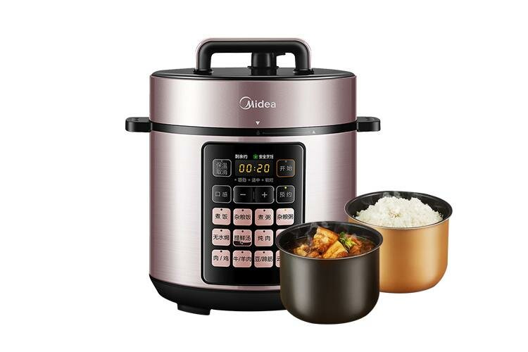 Электрическая скороварка Midea 5l, до 6 порций, автоматическое управление, защита от перегрева