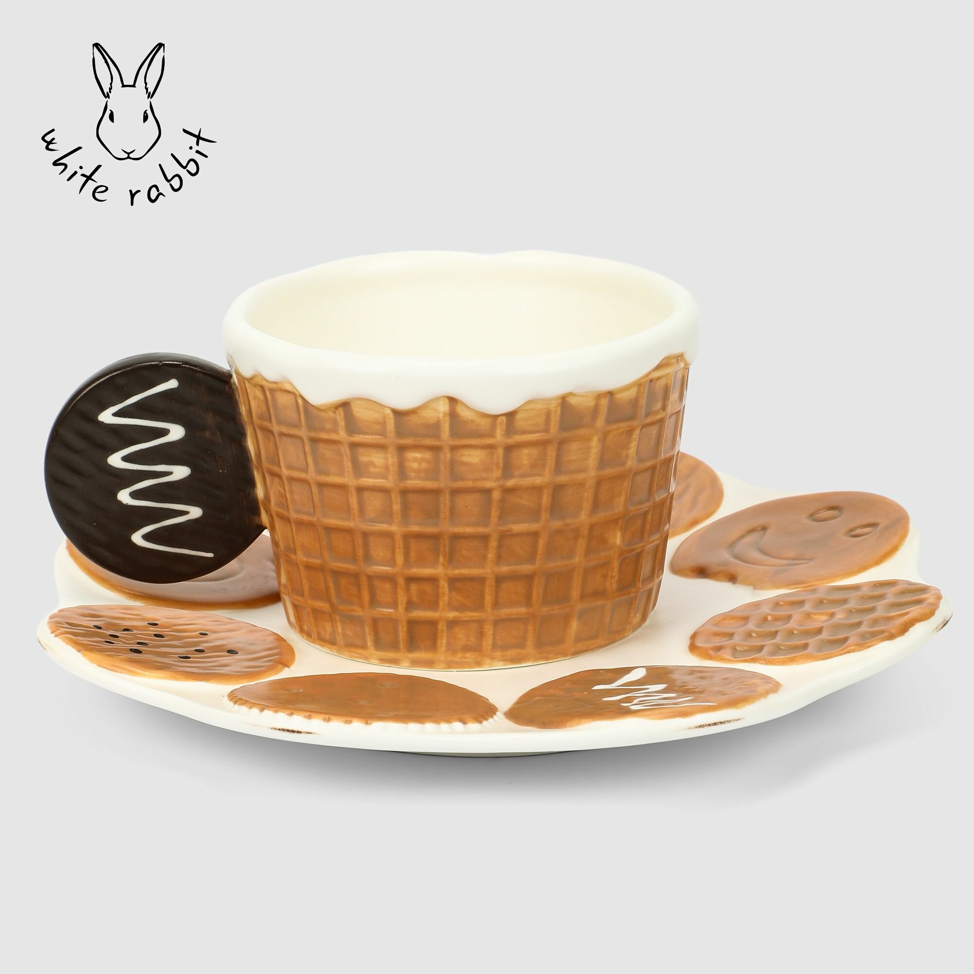 Набор посуды чайная пара White Rabbit Cookies чашка 300 мл и блюдце 20,5 см