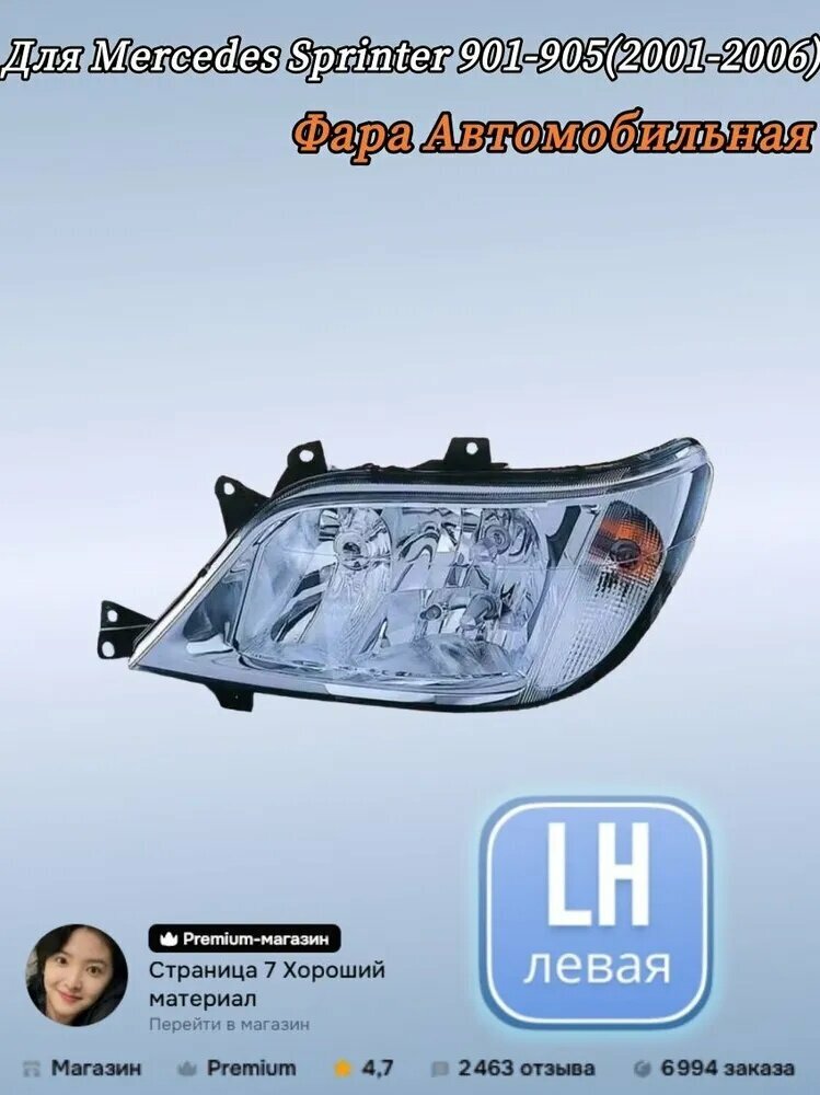 Фары автомобильные, 1 шт, арт. Для Mercedes Sprinter 901-905(2001-2006)