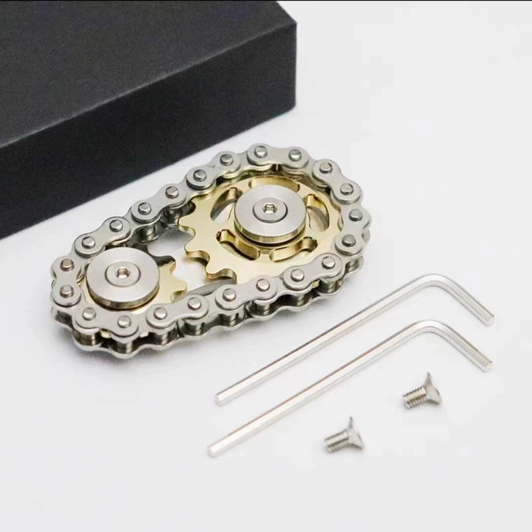 Золотой Стальной Спиннер Chain Gear - Мини-Игрушка для Расслабления в Ежедневном Использовании