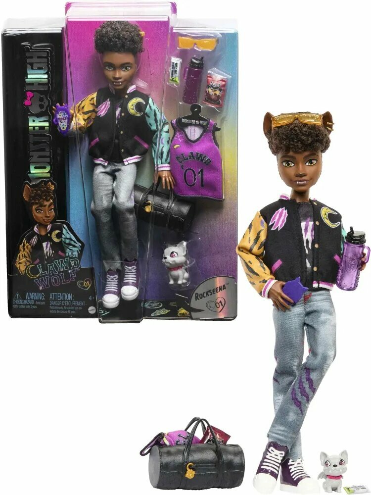 Кукла Monster High, кукла Clawd Wolf с питомцем и аксессуарами