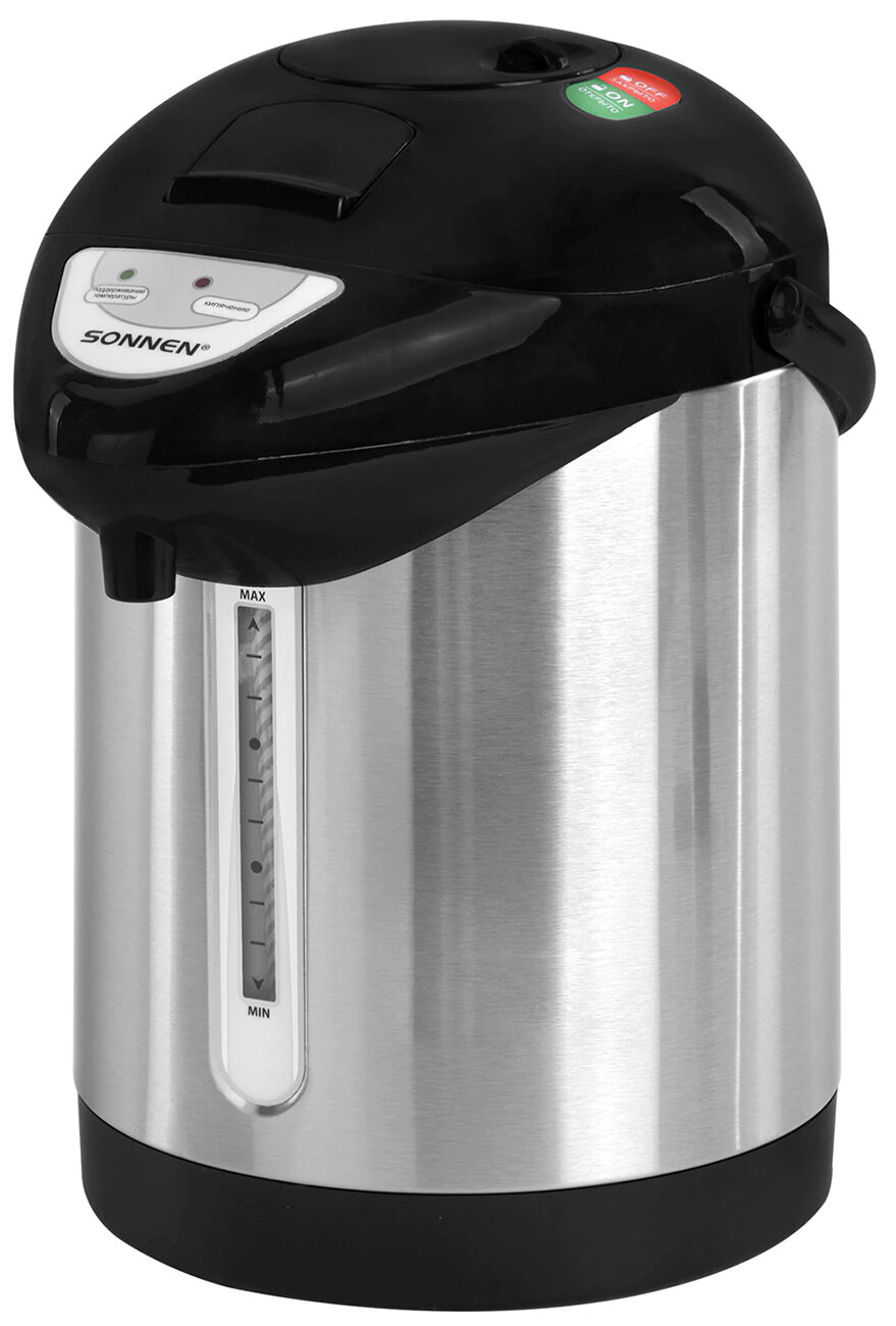 Термопот Sonnen TP-28, 3 л, 900 Вт, сталь, черный/TP-38, 4л, 900 Вт, сталь, черный/серебристый (456710) (456712)