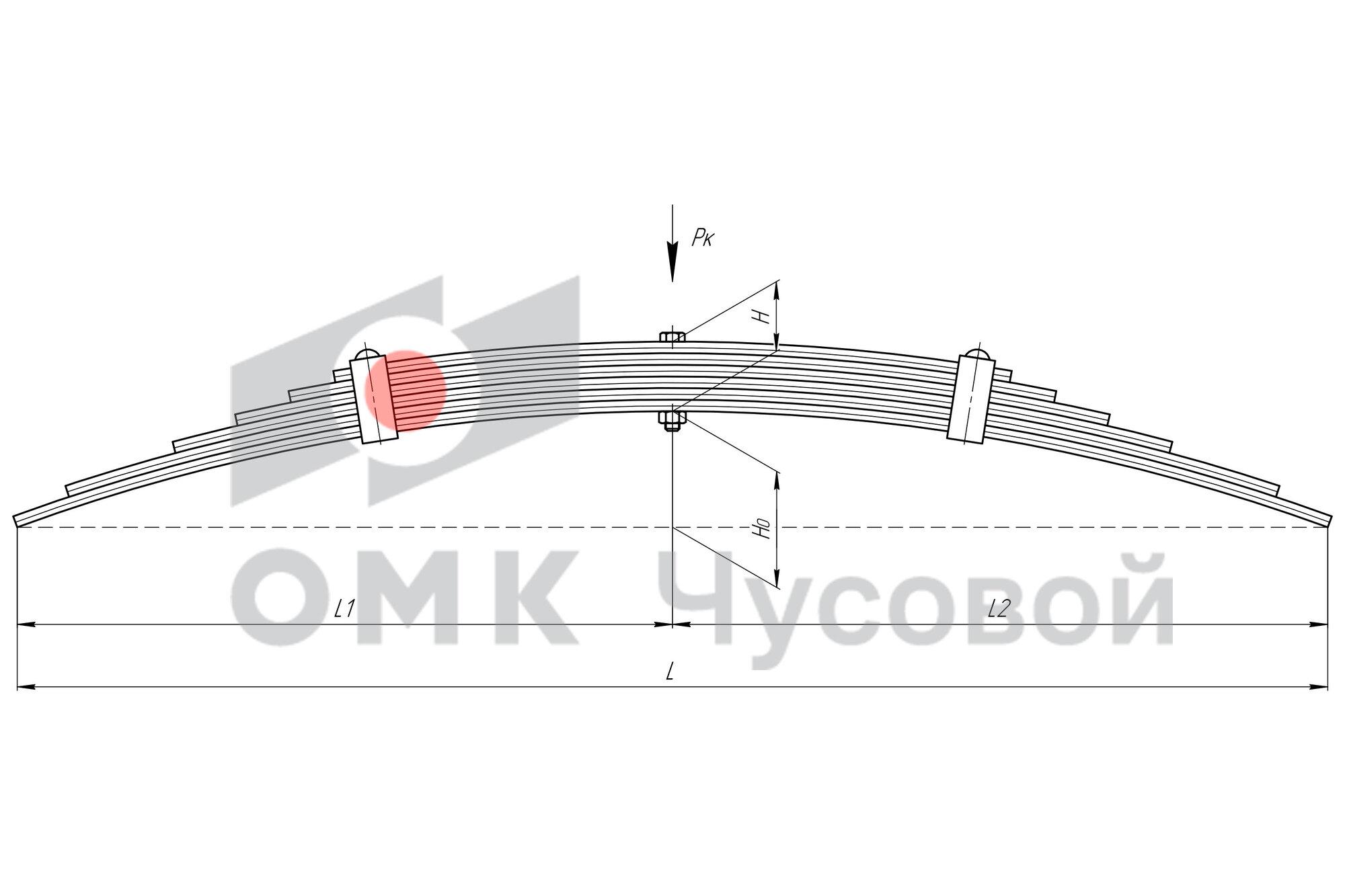 Рессора задняя дополнительная для УАЗ 6 листов