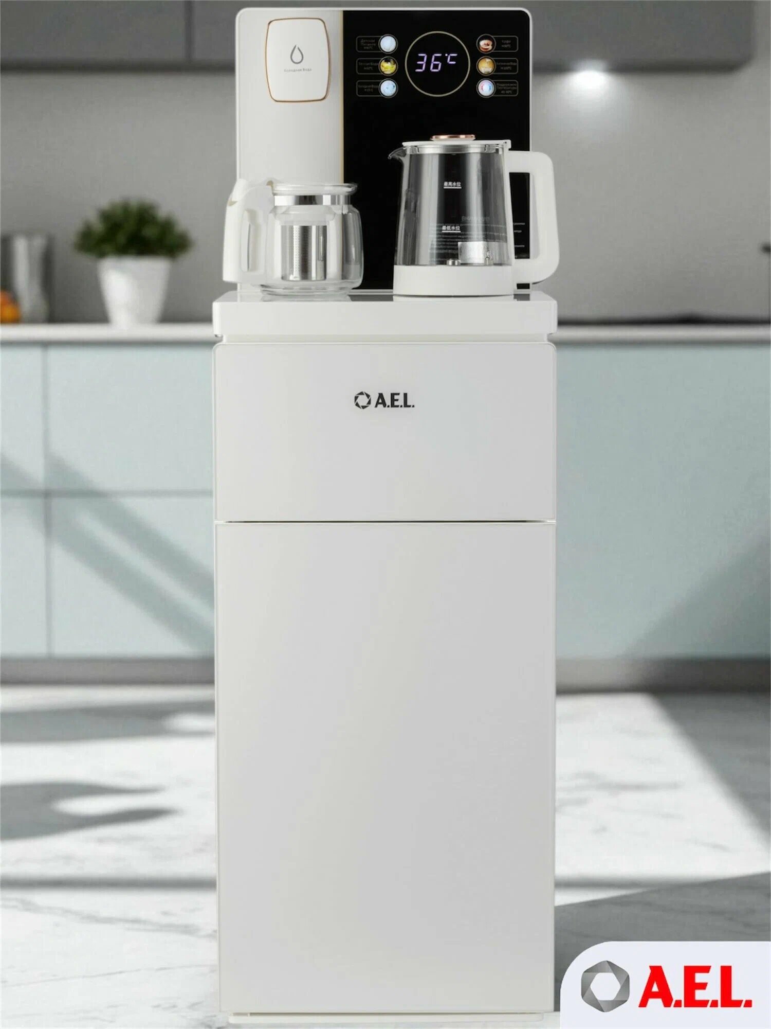 A.E.L. TB83a-LD white. Гарантия 12мес. Кулер с чайным столиком.