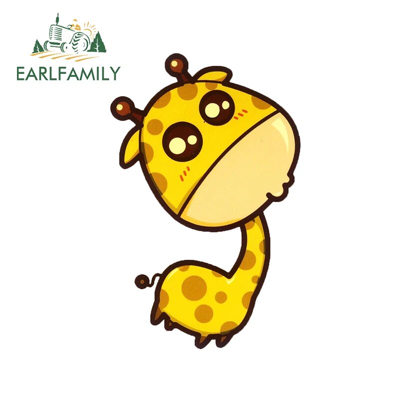 EARLFAMILY 13 см x 8,3 см для жирафом милые стикеры на автомобиль Водонепроницаемый мультфильм наклейки простой шлема мотоцикла Декор автомобиля Товары
