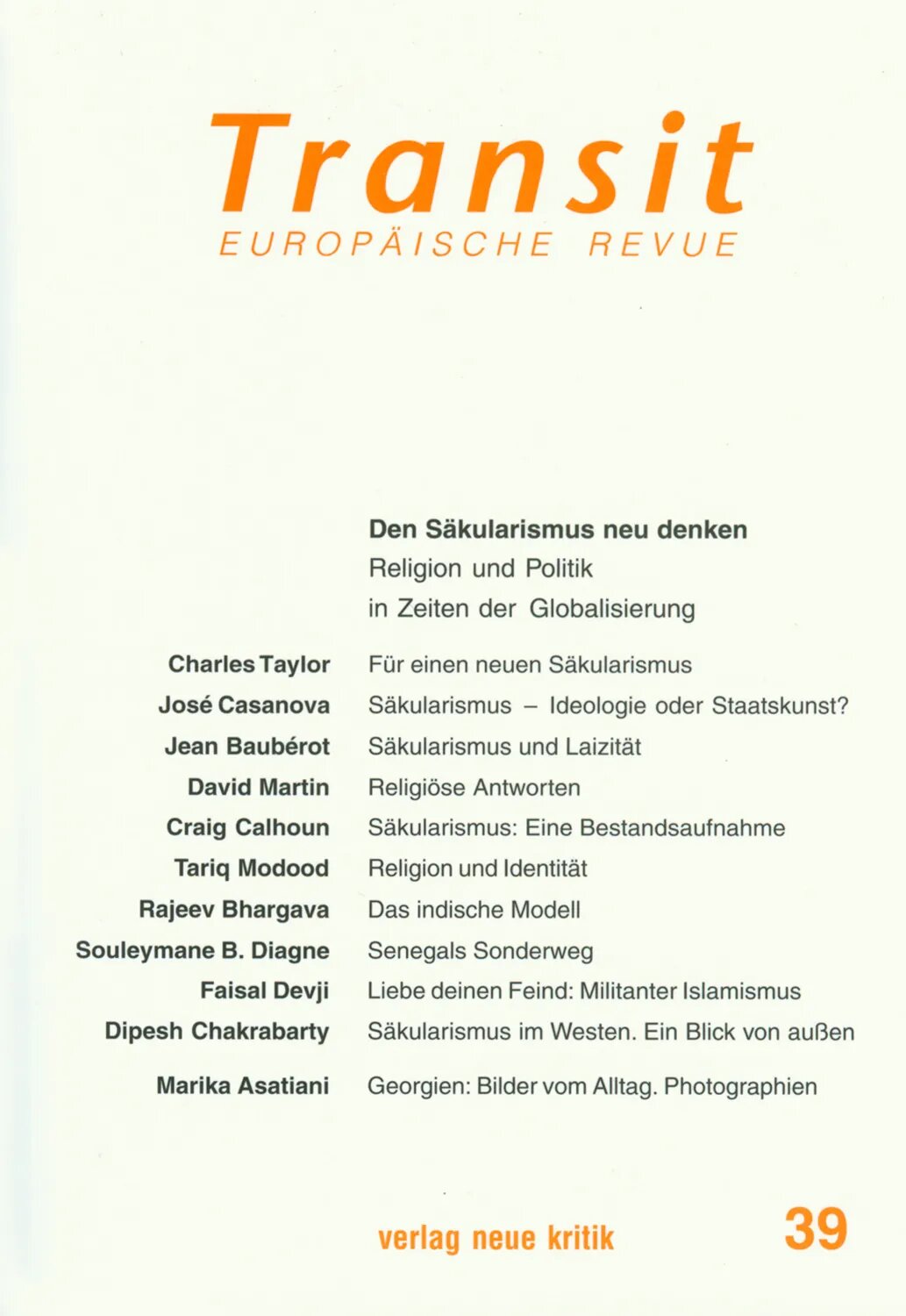 Transit 39. Europäische Revue [Цифровая книга]