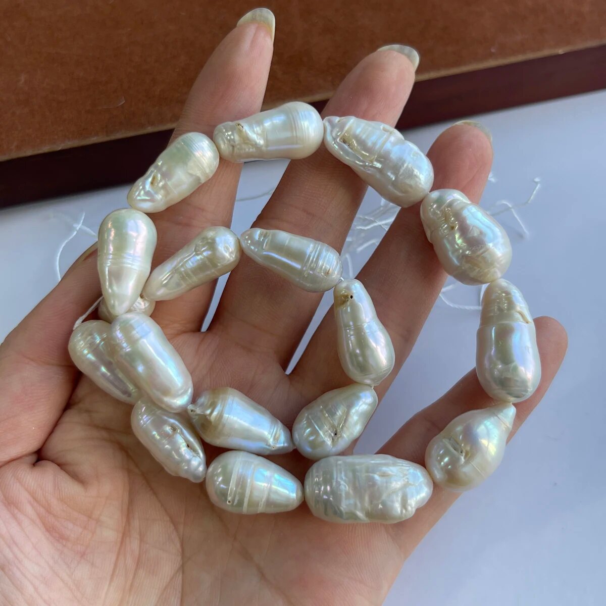 Натуральный пресноводный жемчуг, белый, большие бусины, для ювелирных изделий